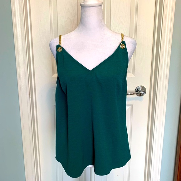 Express | Tops | Express Top With Gold Chain Straps Emerald Green ...
